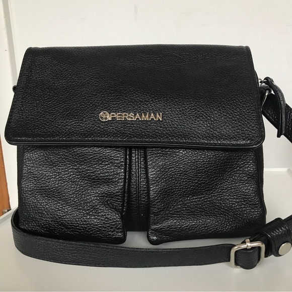 Parsaman New York | Bags | Persaman New York Italy Black Leather ...